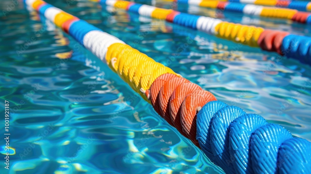 Lane Dividers: Floating ropes with vibrant buoys used to delineate ...