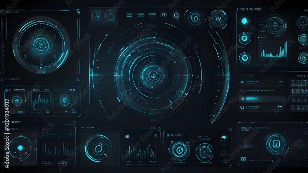 Futuristic digital collection HUD for UI, UX and GUI projects. Hi-tech ...