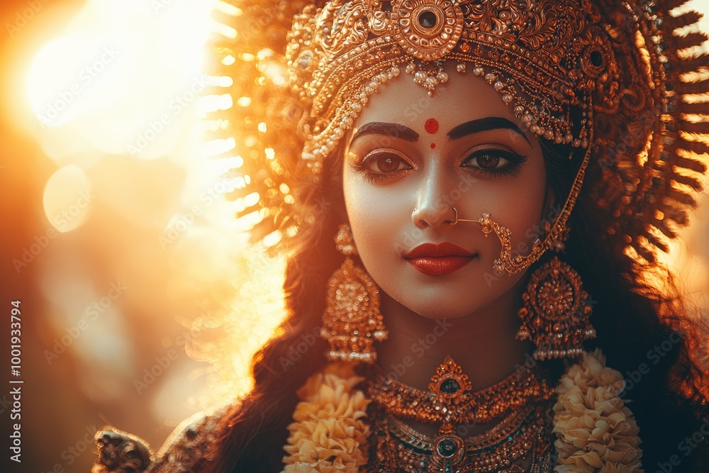 Sacred presence: portrayal of Ganga Goddess, representing embodiment of ...