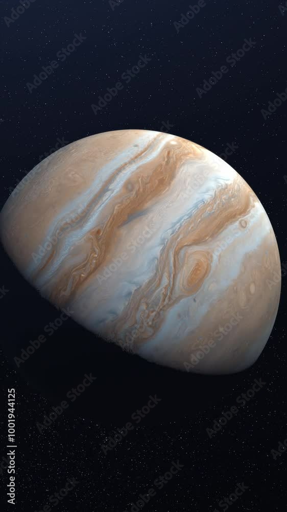 Abstract animation of beautiful planet Jupiter. Animation. Rotating ...