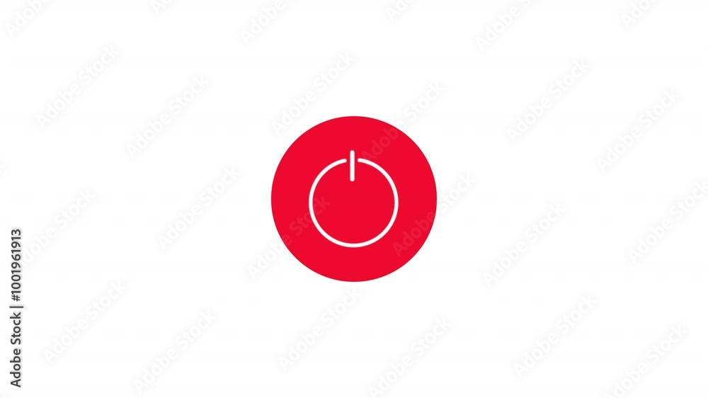 Power button ON OFF animation on white background, animated power ...