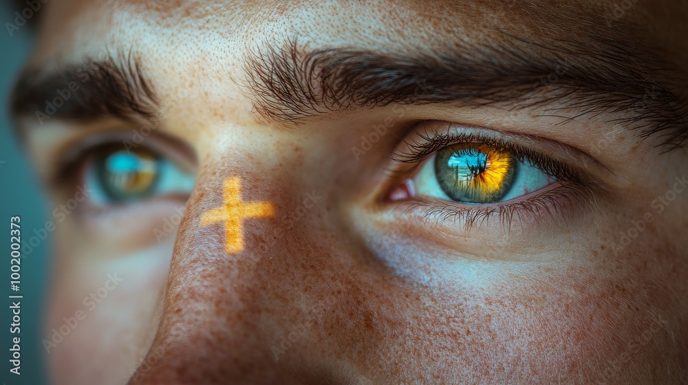 Closeup photography of a Christian cross reflecting in a man's eye ...