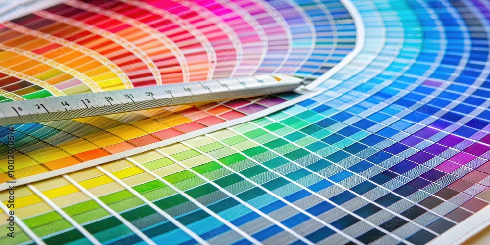 Color chart with color measurement tool for printing factory use, color ...