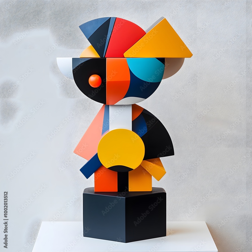 9. Sculptural art toy figure with bold geometric forms and a unique ...