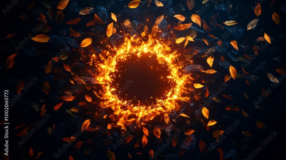 A mystical circle of people, their bodies intertwined with flowing ...