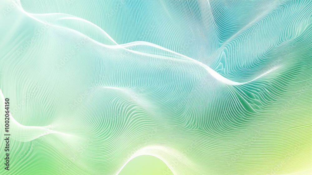 Thin abstract lines forming a wave pattern with gradients of light ...