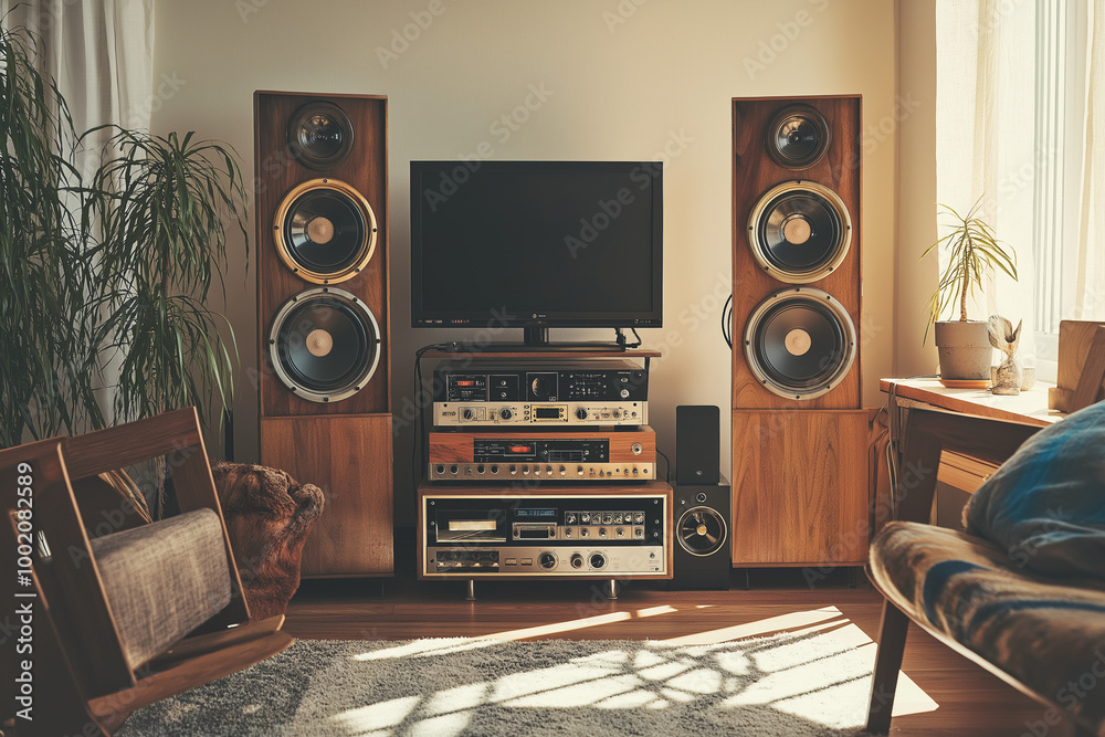A Vintage Sound System with a Tube Amplifier, Reel-to-Reel Player, and ...