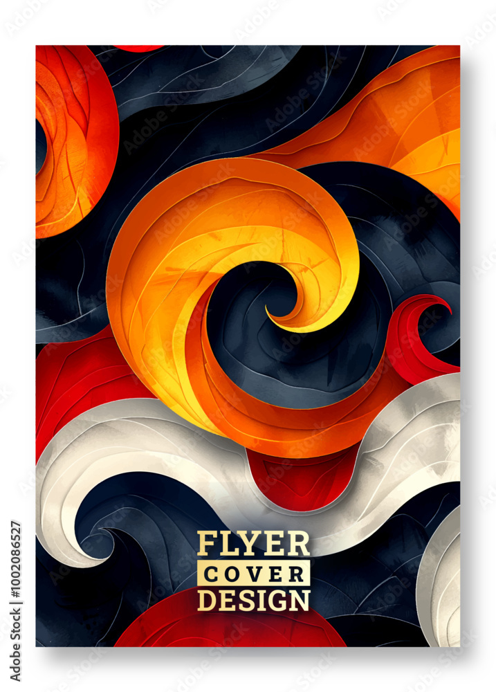 Artistic wave art design Brochure cover template design, Luxury ...