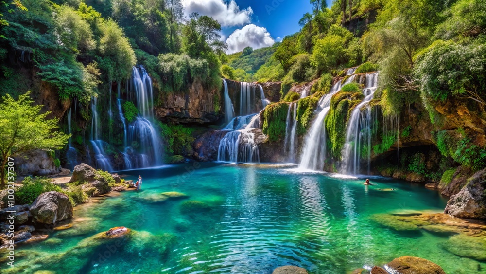 Cascata do Tahiti Waterfall in Peneda Gres National Park Featuring ...