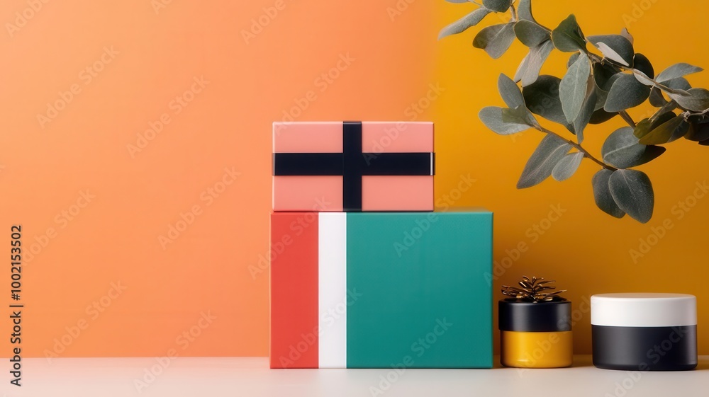 Pantone-inspired packaging design with contrasting color blocks ...