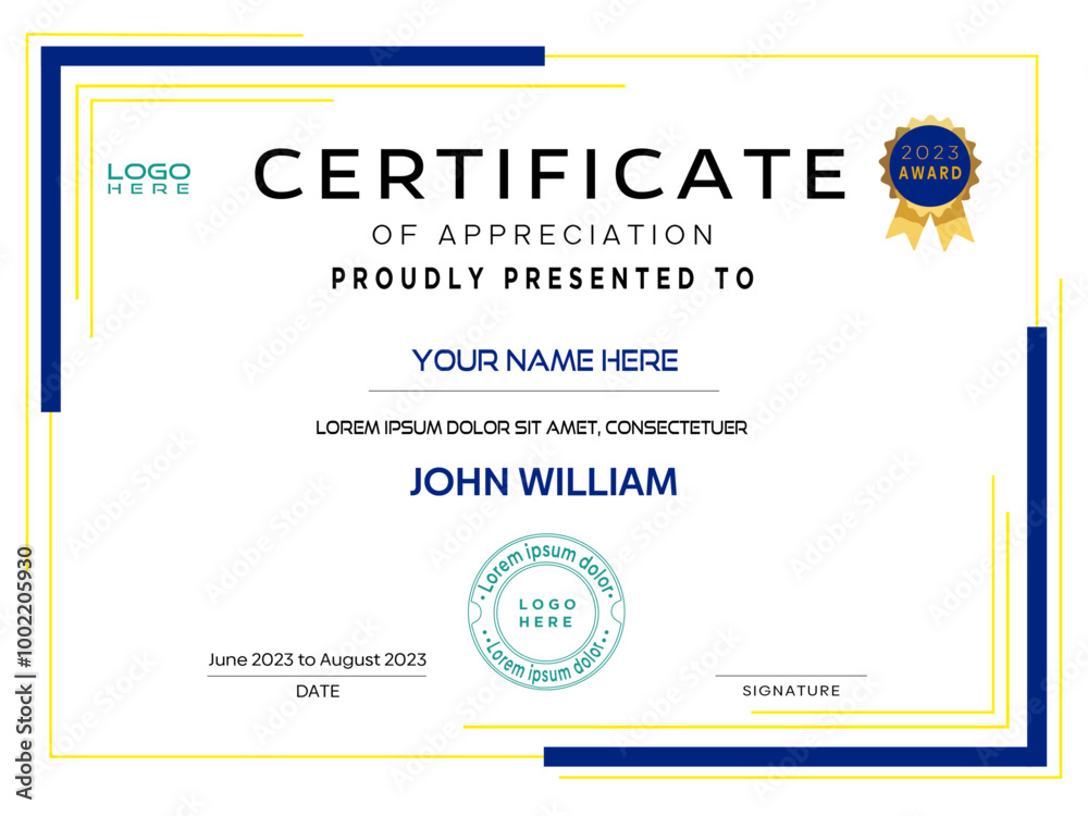 Cooperative printable certificate design. certificate template Stock ...