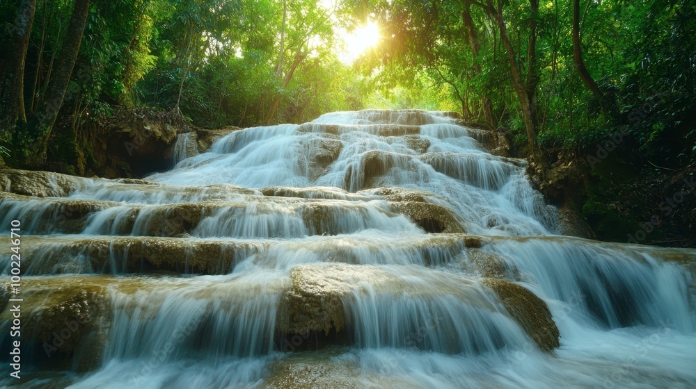 The cascading waters of Bua Tong Waterfall, also known as the Sticky ...