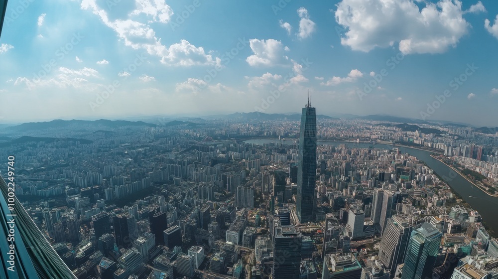 Photo & Art Print The impressive skyline of Seoul from the observation ...