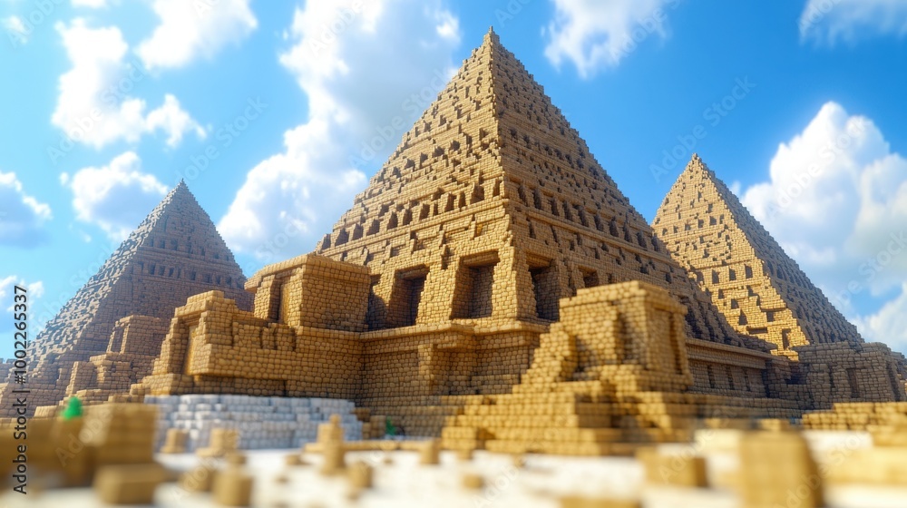 Ancient Egyptian Pyramids in Pixel Art Style Stock Illustration | Adobe ...