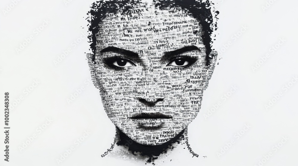 Word Art Portrait: A Monochrome Portrait Composed Entirely of ...