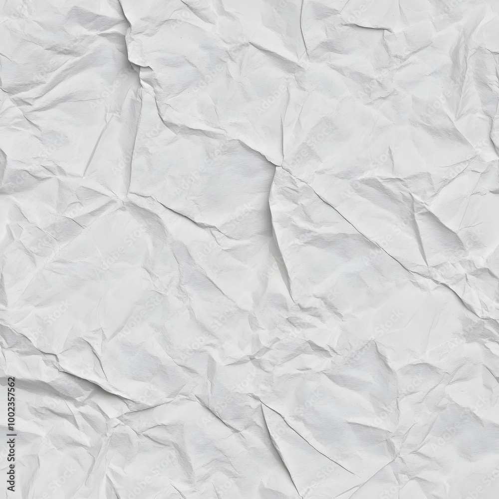 Seamless pattern of crumpled paper texture with realistic folds ...