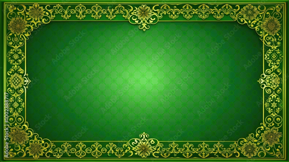 Chic green PowerPoint background featuring a stylish border design ...