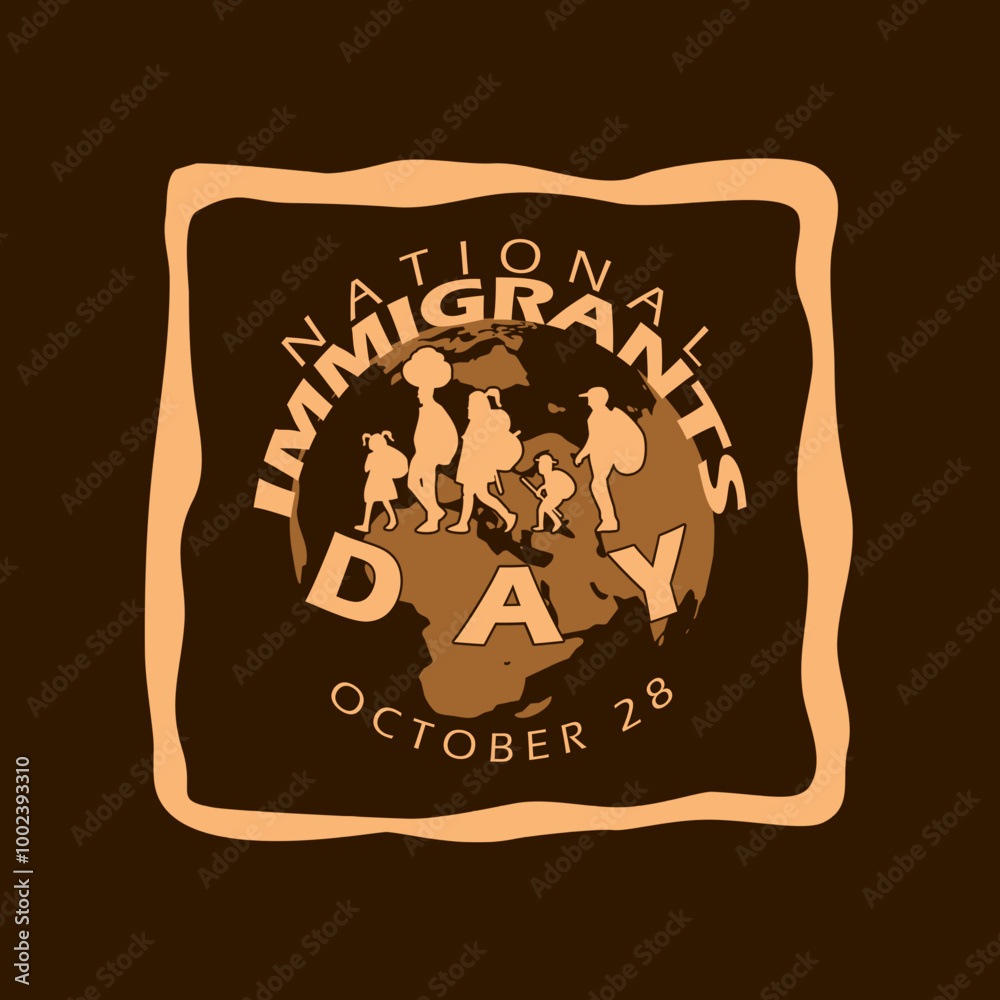 National Immigrants Day commemorate on October 28th. Illustration of ...