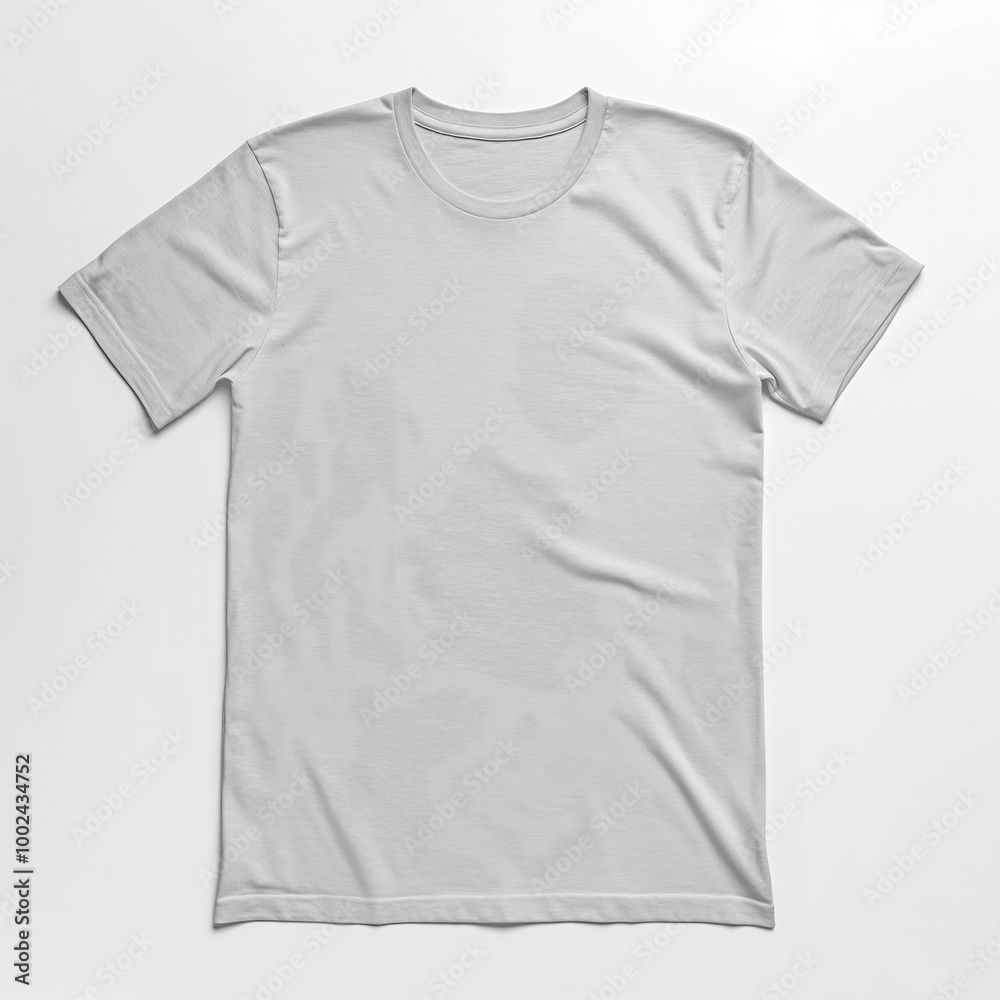 Light colored t-shirt on a plain white background. Casual attire for ...