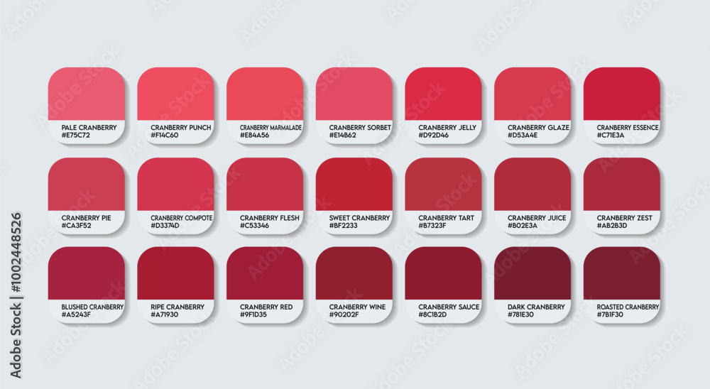 Cranberry Color Palette, Cranberry Color Guide Palette with Color Names ...
