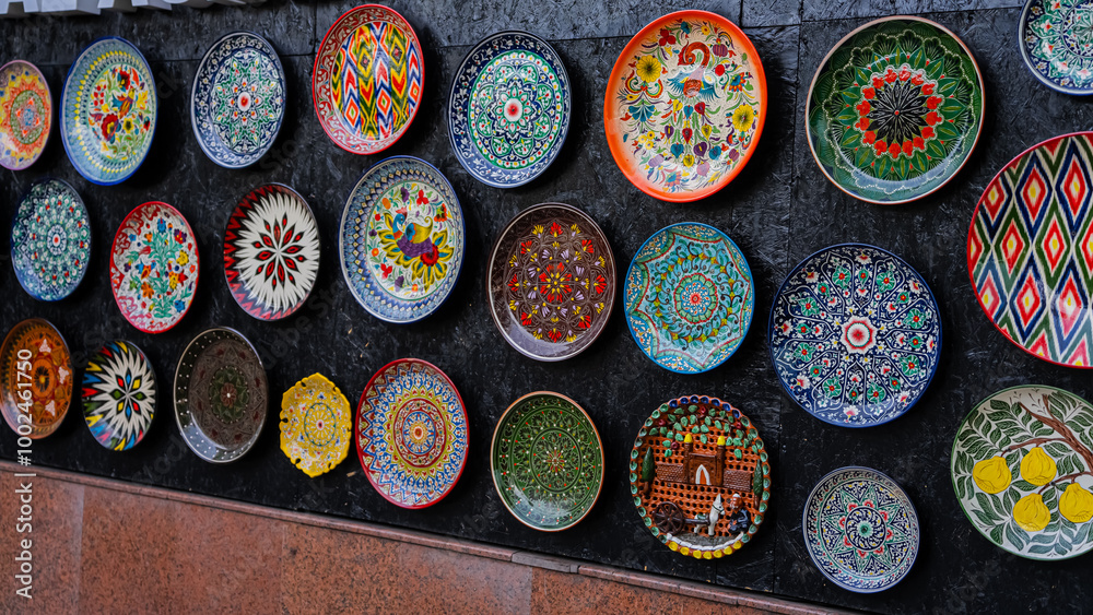 Besh qozon pilaf centre, traditional oriental Arabic Uzbek pilaf with ...