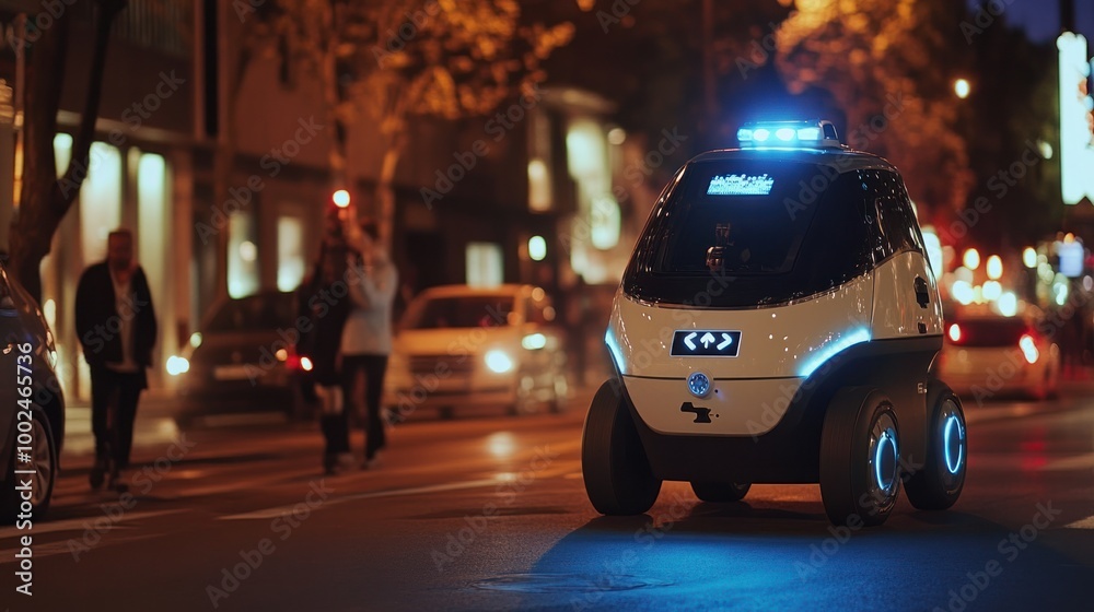 AI robots providing assistance in a capital city public spaces, from ...