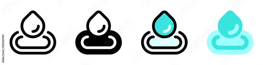 Editable water droplet, hot spring vector icon. Wellness, spa ...