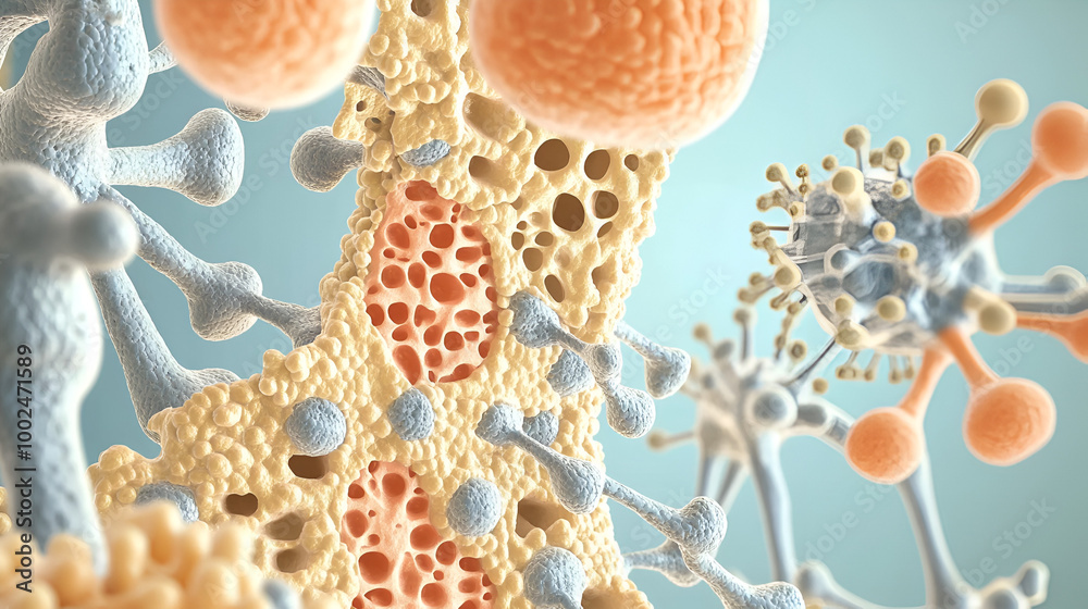 Capture the process of bone resorption, showing how osteoclasts break ...