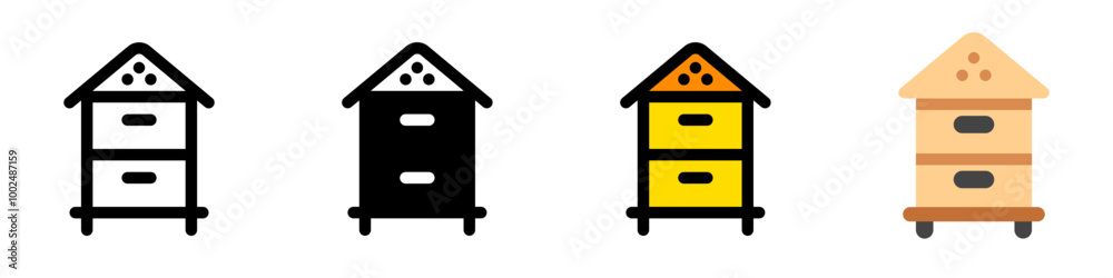 Editable bee box vector icon. Bee farming, apiary, behives. Part of a ...