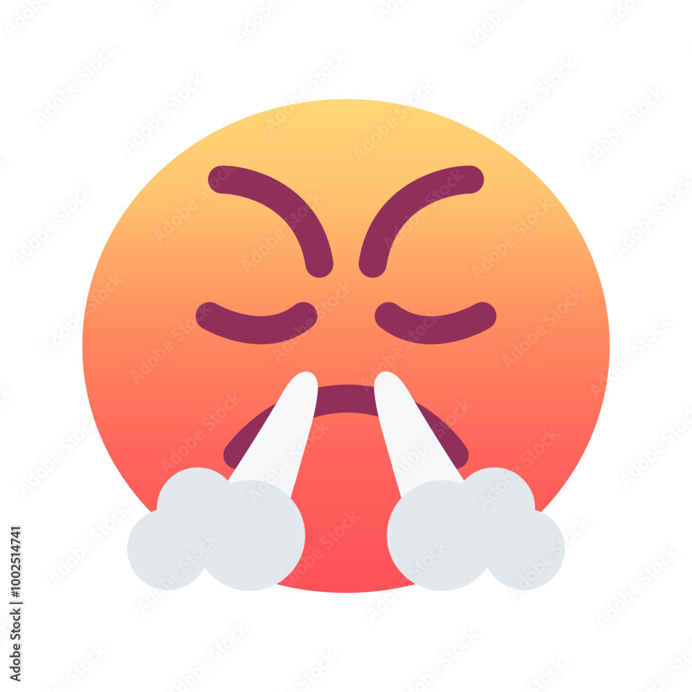 Face with steam from nose emoji icon. Trendy colors, popular element ...