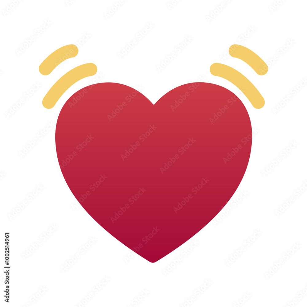 Beating heart emoji icon. Trendy colors, popular element symbolizing ...
