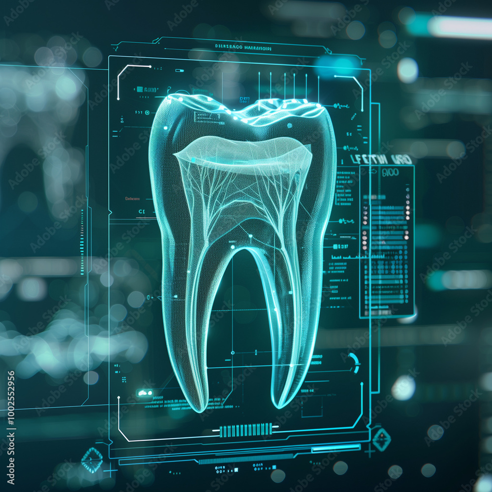 Futuristic teeth with anatomy detailed view. Concept of new ...