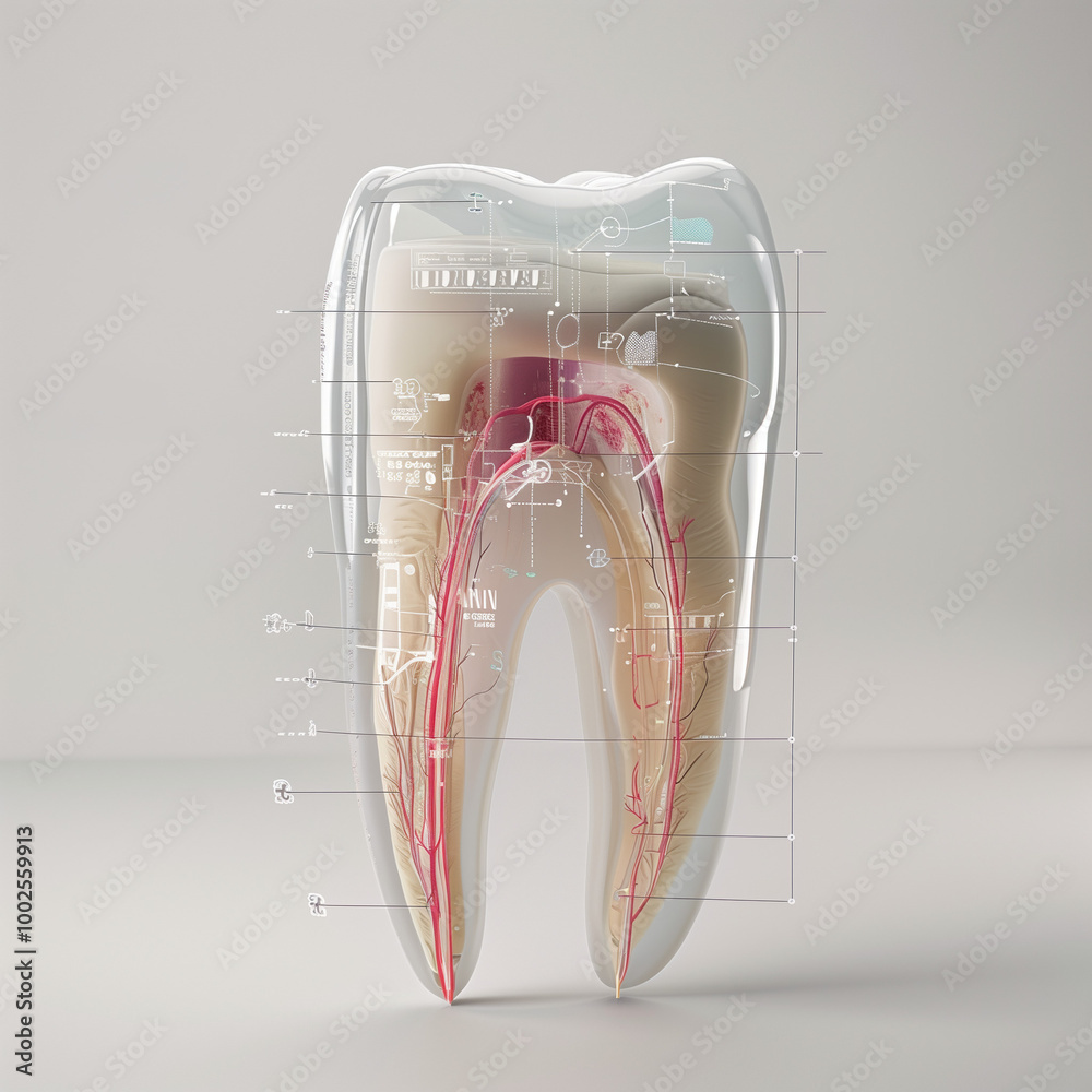 Futuristic teeth with anatomy detailed view. Concept of new ...