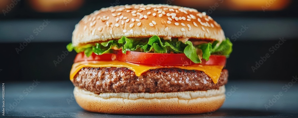3D-printed plant-based burger in a futuristic restaurant, highlighting ...