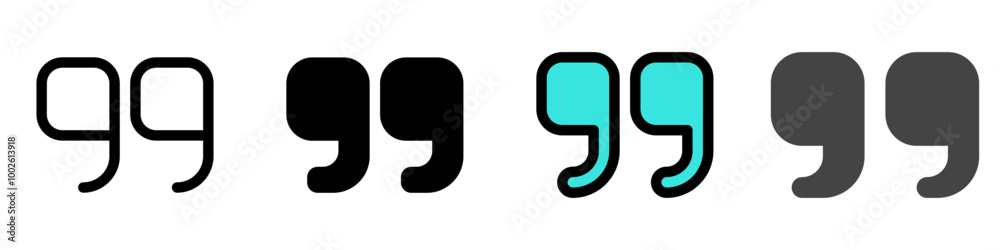Editable quotation mark vector icon. Part of a big icon set family ...