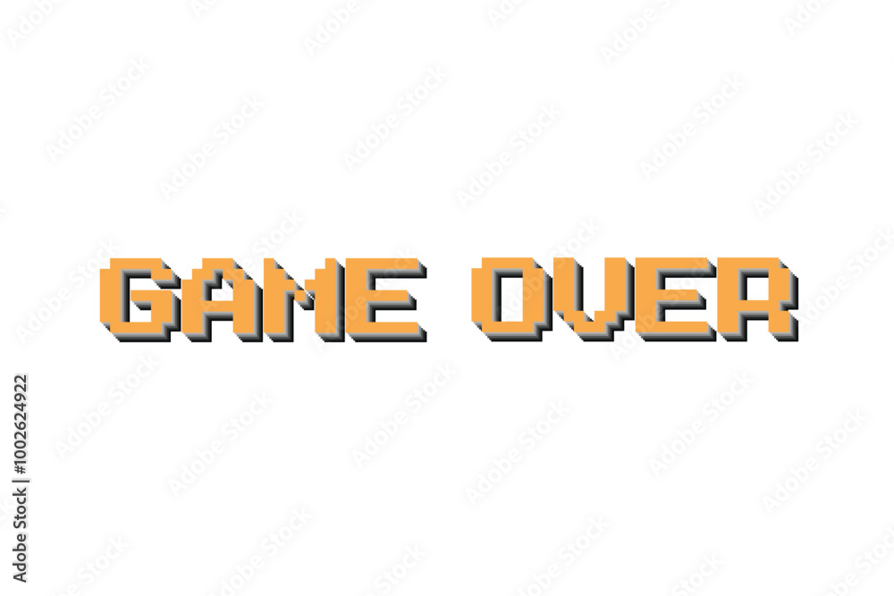 GAME OVER. pixel art .8 bit game. retro game. for game assets in vector ...