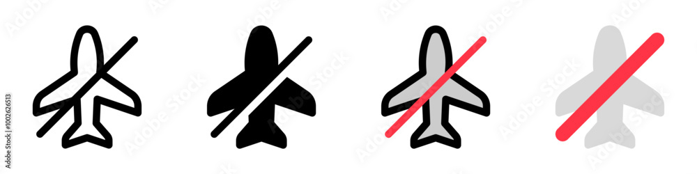 Editable vector airplane mode off icon. Part of a big icon set family ...