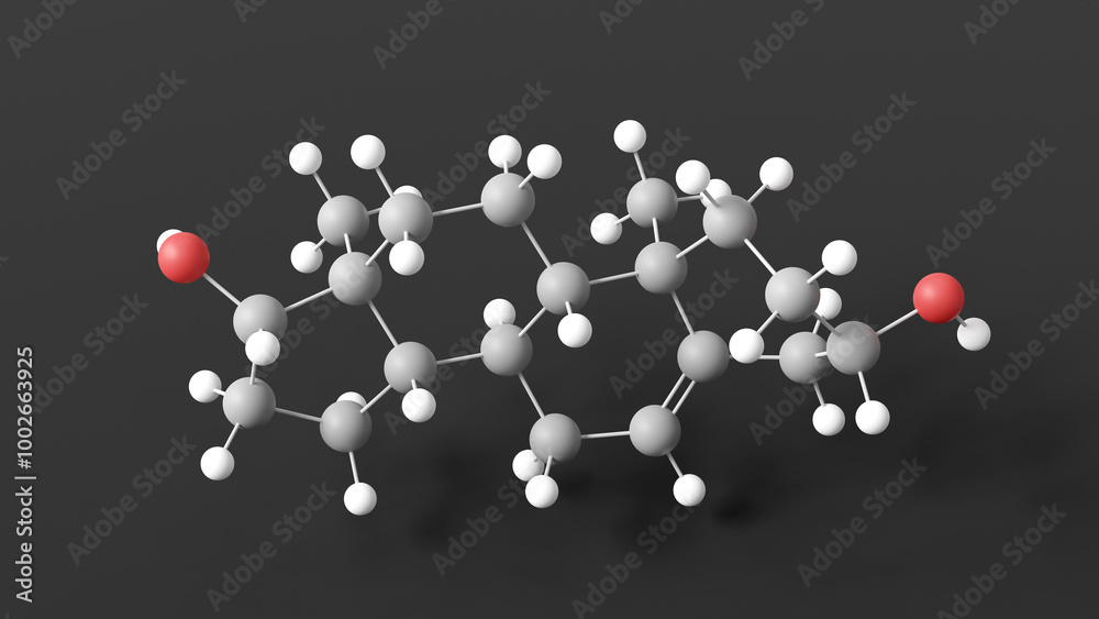 androstenediol molecule 3d, molecular structure, ball and stick model ...