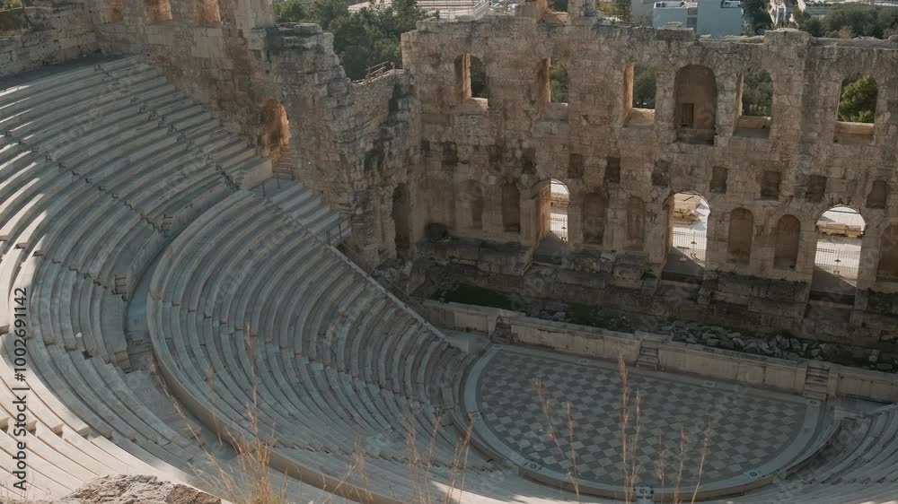 Odeon of Herodes Atticus stone Roman theatre on Acropolis of Athens ...