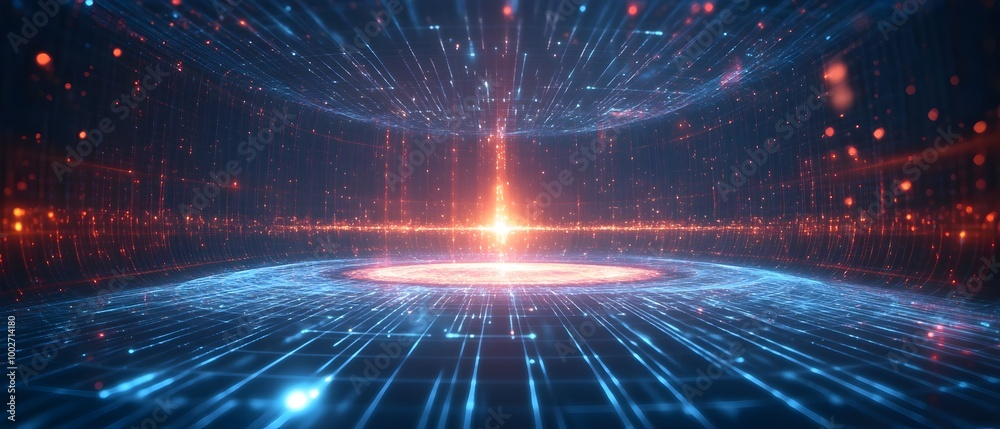 Futuristic holographic visualization showcasing the creation of 3D ...