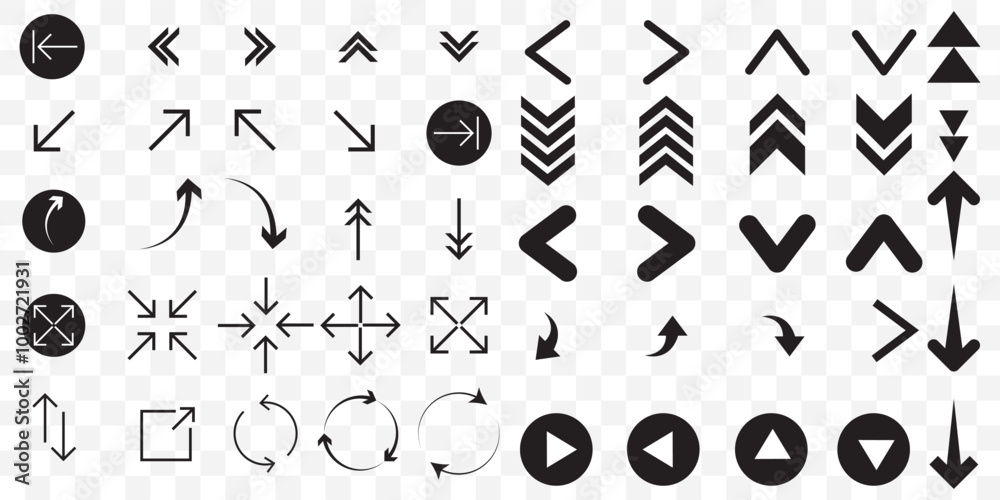 Arrow icon vector set. Arrows icons vector set. Contains symbol of ...