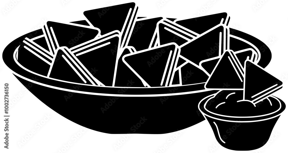 tortilla illustration snack silhouette tasty logo nachos icon chips ...