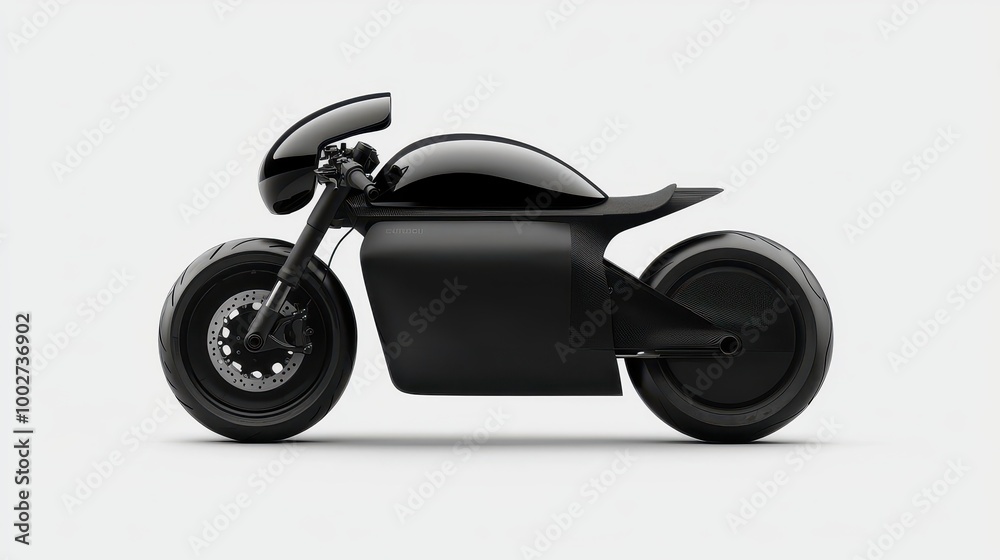 Ultra-modern motorcycle with a seamless carbon fiber frame, autonomous ...