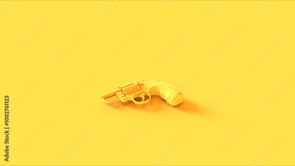 Yellow gun pistol snub nosed weapon handgun revolver firearm barrel ...