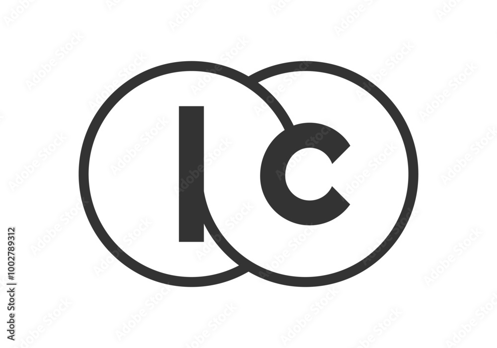 LC business company emblem with outline rounds and letters l c. Logo ...