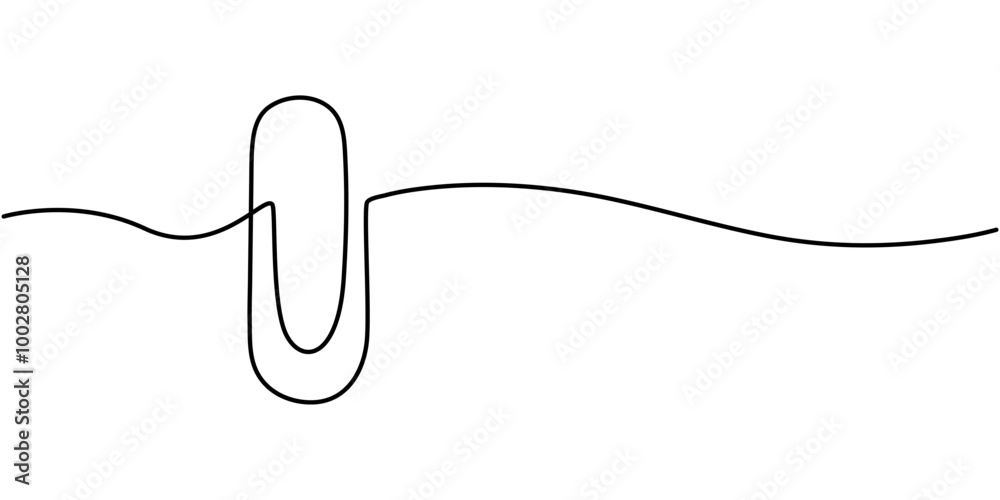 Vetor de Continuous one line drawing of a paper pin. Drawing pin ...