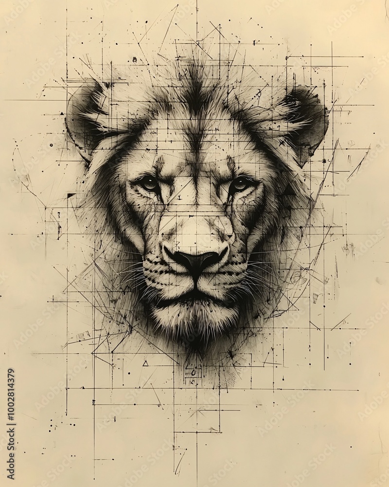 Geometric Leo zodiac sign tattoo design, with a stylized lion head ...