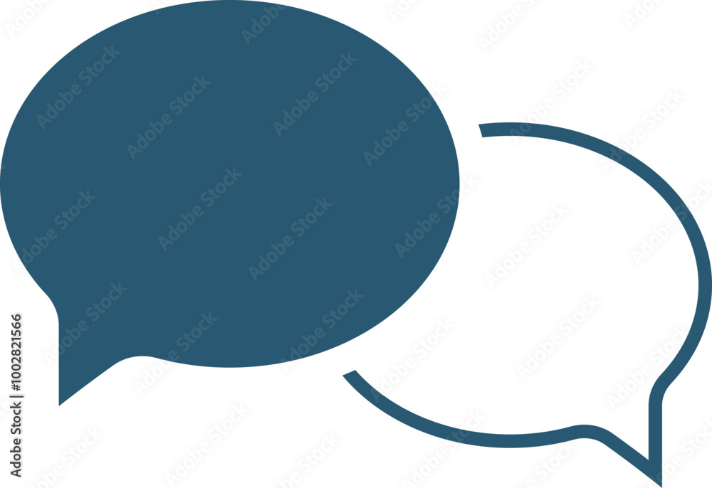 Icon of two overlapping chat bubbles. Vector illustration with ...