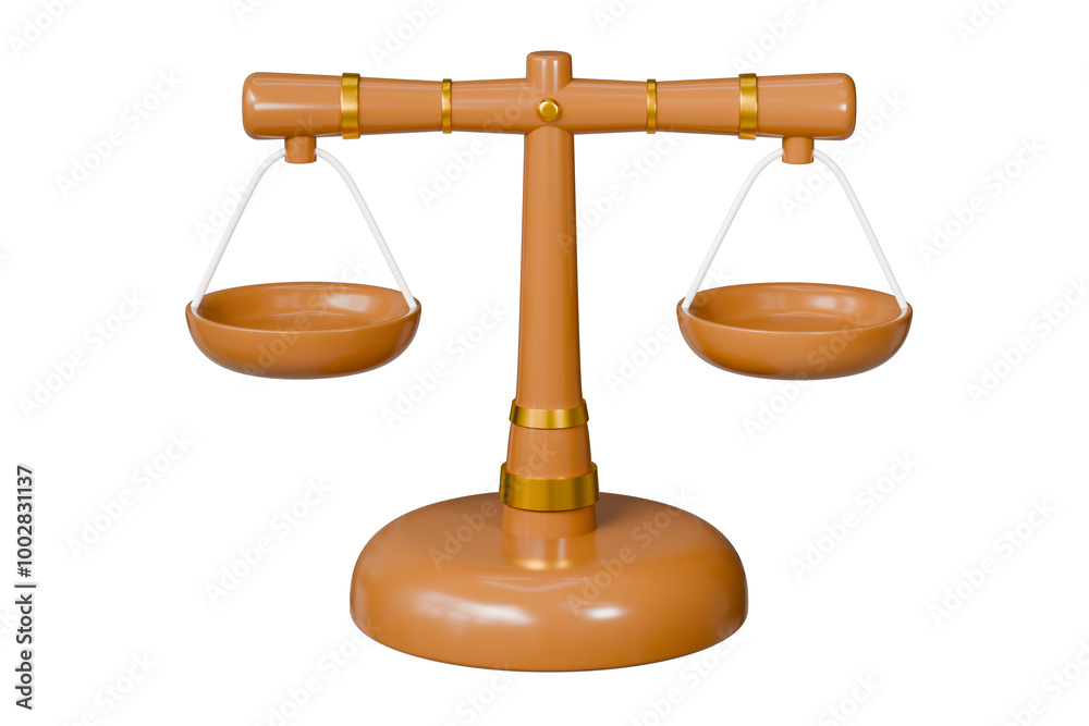 3D justice Scales icon on isolated purple background. comparison weight ...