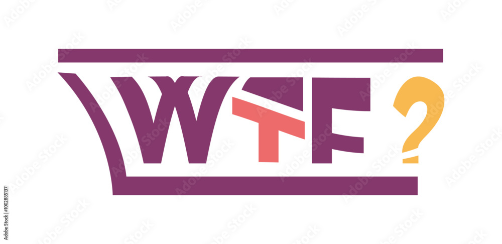 WTF word in street art or graffiti style, comic speech sound effects in ...